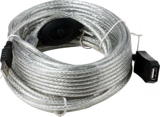 Кабель удлинитель активный(с усилителем) USB2.0-repeater, AM/AF 15м Aopen