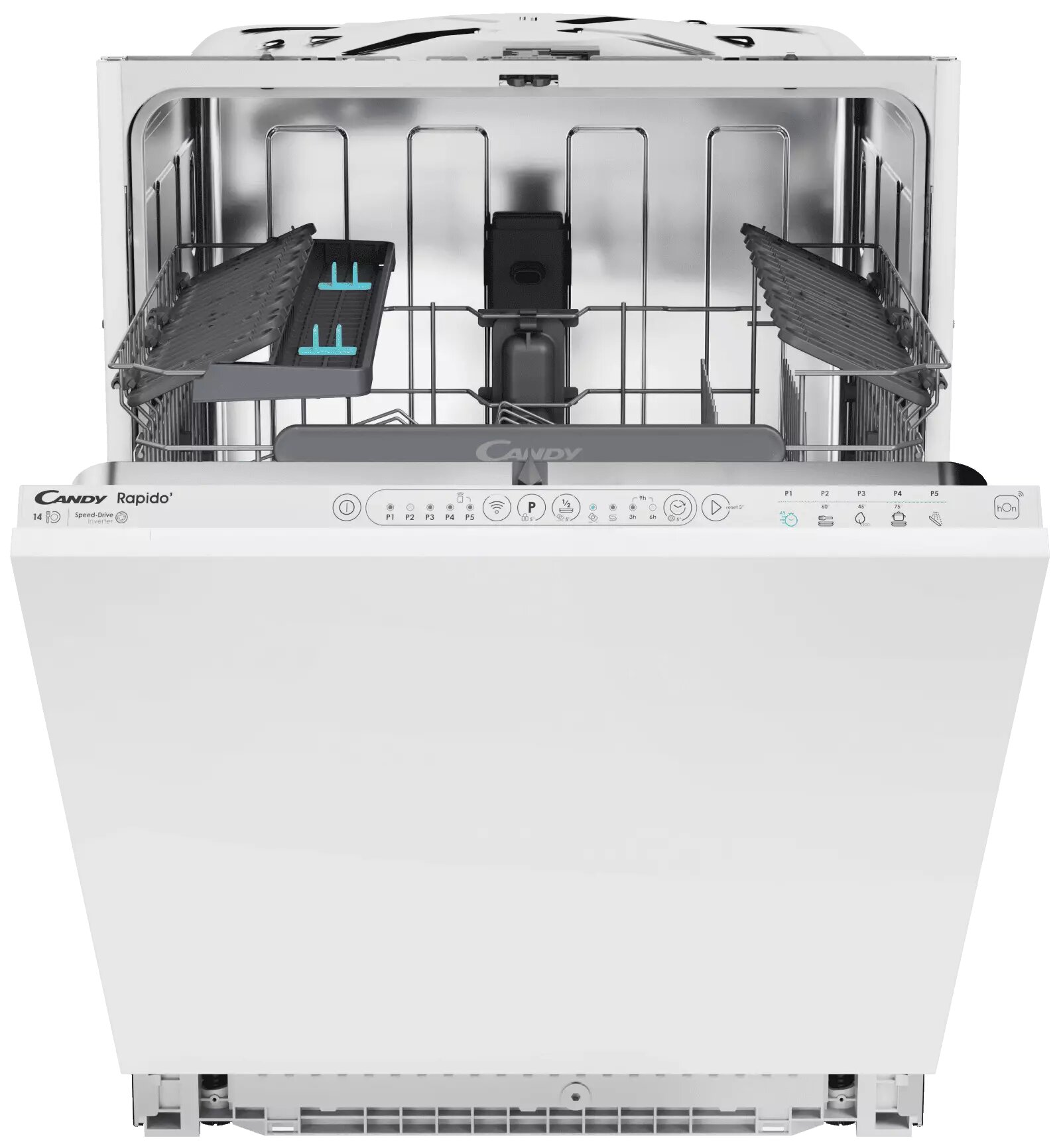 Встраиваемая посудомоечная машина Candy CI 4E7L0W-08, 14 комплектов посуды, программ мойки 5