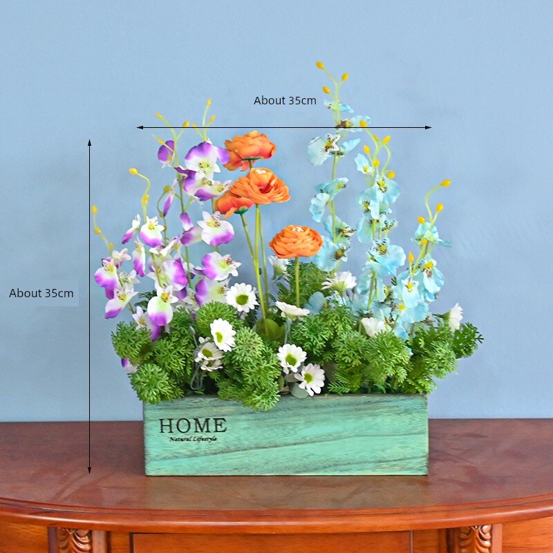 Искусственные цветы для забора, декоративные растения в горшках, цветочные композиции, украшения для подоконника