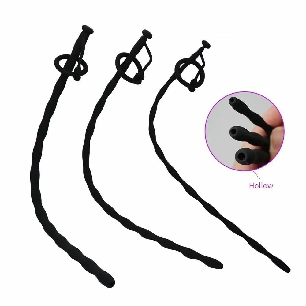 Силиконовый уретральный стимулятор простаты для мужчин полый массажер для взрослых секс-игрушка