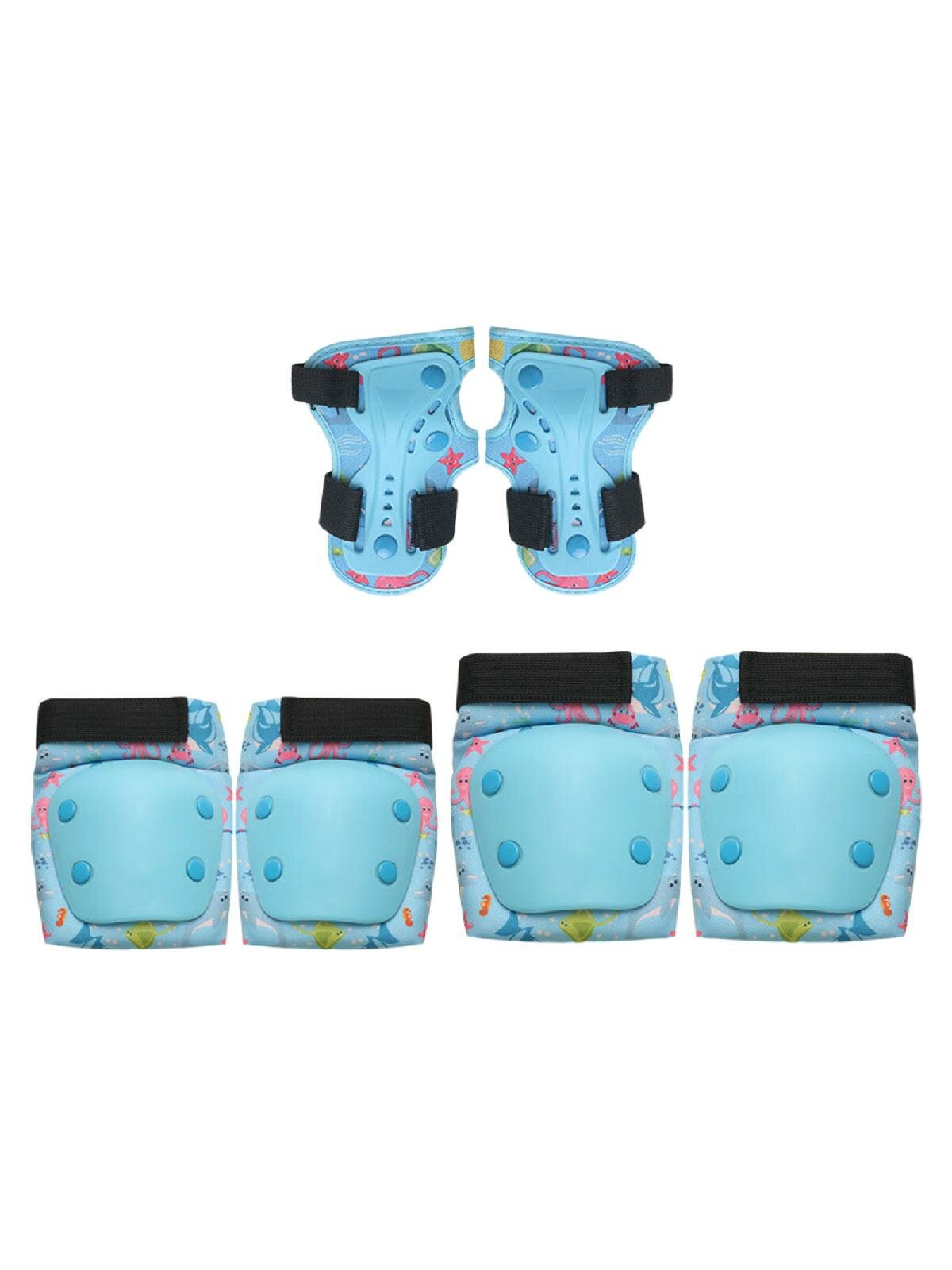 6шт Детский комплект защитного снаряжения налокотник для катания на роликовых коньках для мальчиков и девочек 3-8 лет
