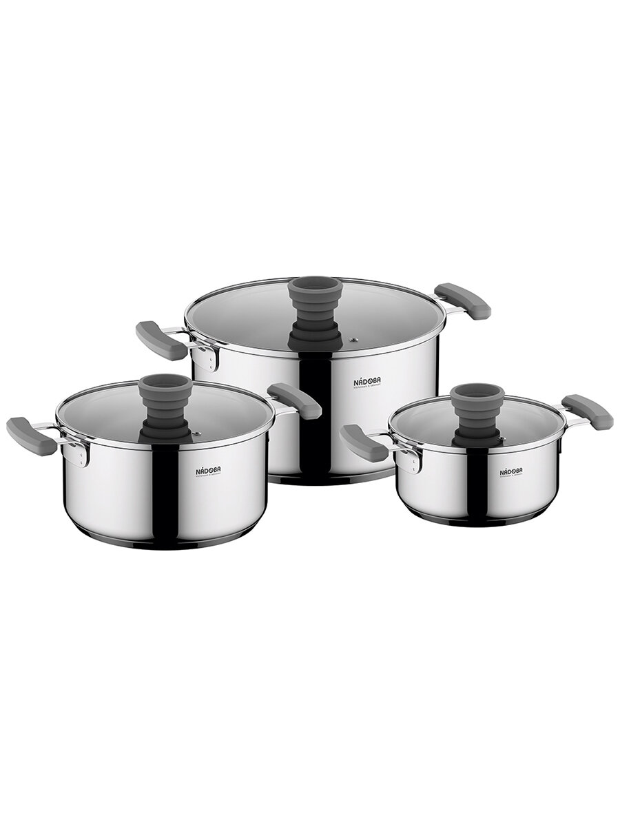 Nadoba Набор кастрюль с крышками KAMILA 6 предметов из нержавеющей стали для всех типов плит