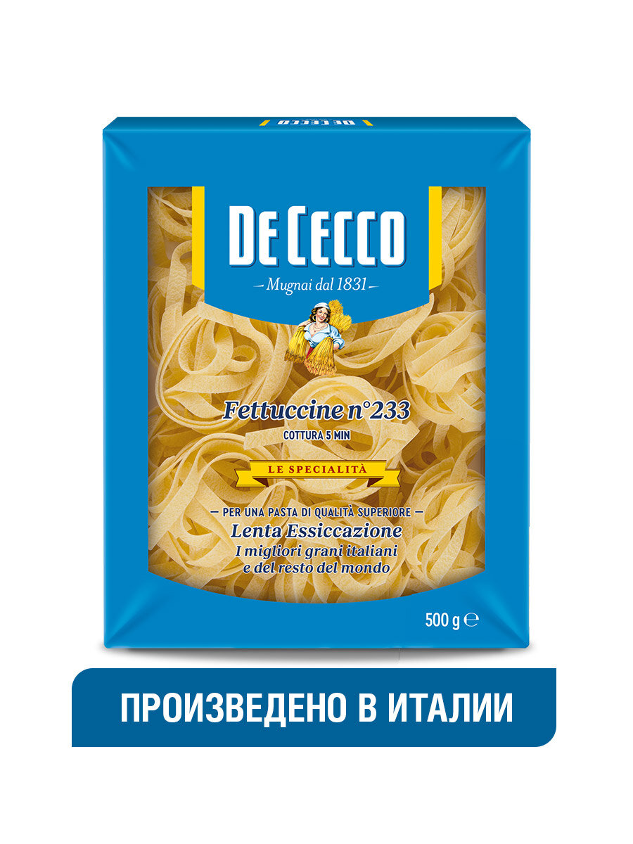 Макароны из твердой пшеницы De Cecco Fettuccine (Феттучине №233), 500 г