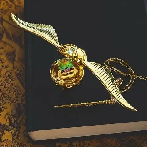 Премиум шкатулка для кольца Золотой Снитч золотые не съёмные крылья 2 поколение