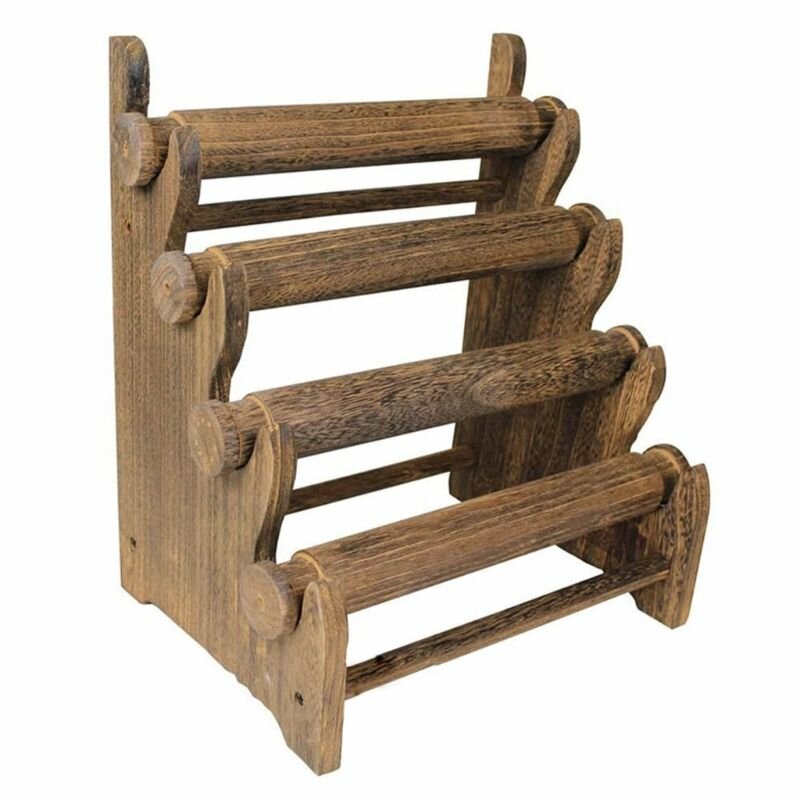 Винтажная деревянная подставка для браслета, 4 яруса, браслет, часы, ожерелье, дисплей хранения ювелирных изделий, органайзер, простой в использовании