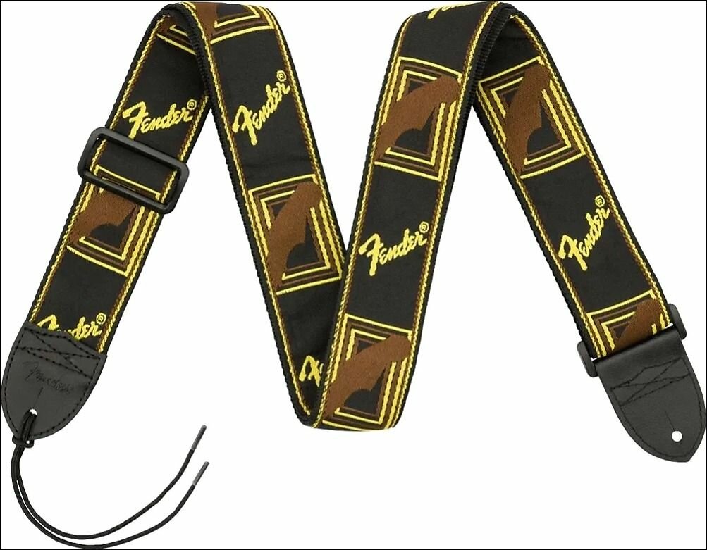Ремень для гитары Fender Monogrammed Strap Black/Yellow/Brown 2"