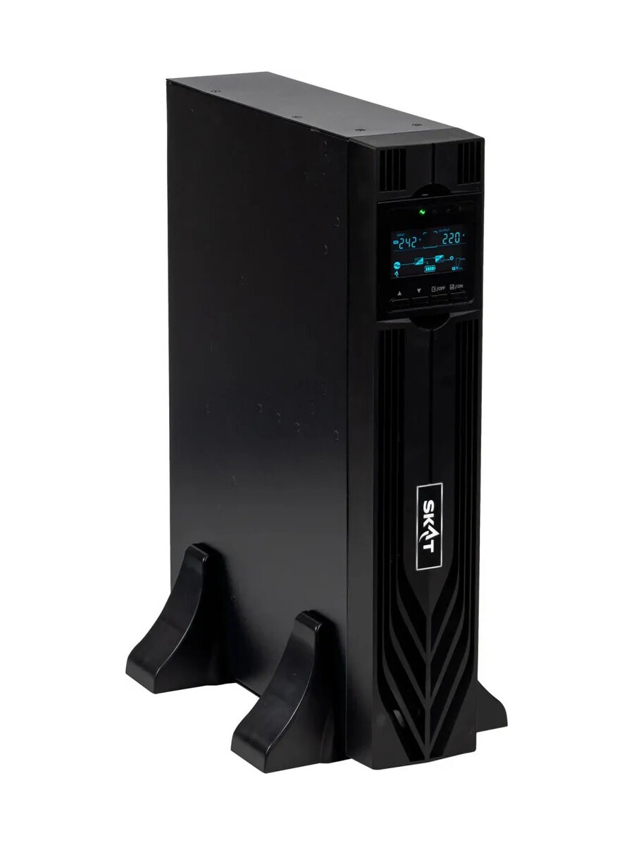 Источник бесперебойного питания Бастион 8762 SKAT-UPS 1000-RACK-ON P3 - 1000 Вт, On-Line, синус, внешн. АКБ 24В, 2хSchuko