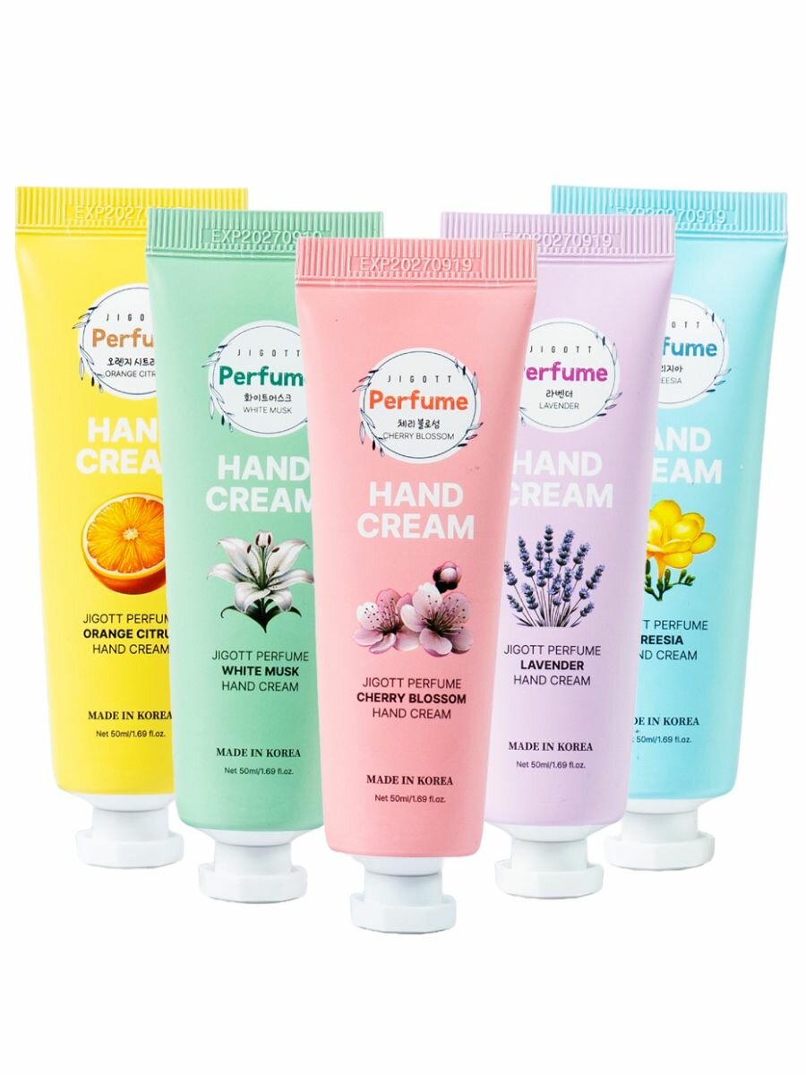Jigott Набор парфюмированных кремов для рук 5 шт Perfume Assorted Hand Cream Set