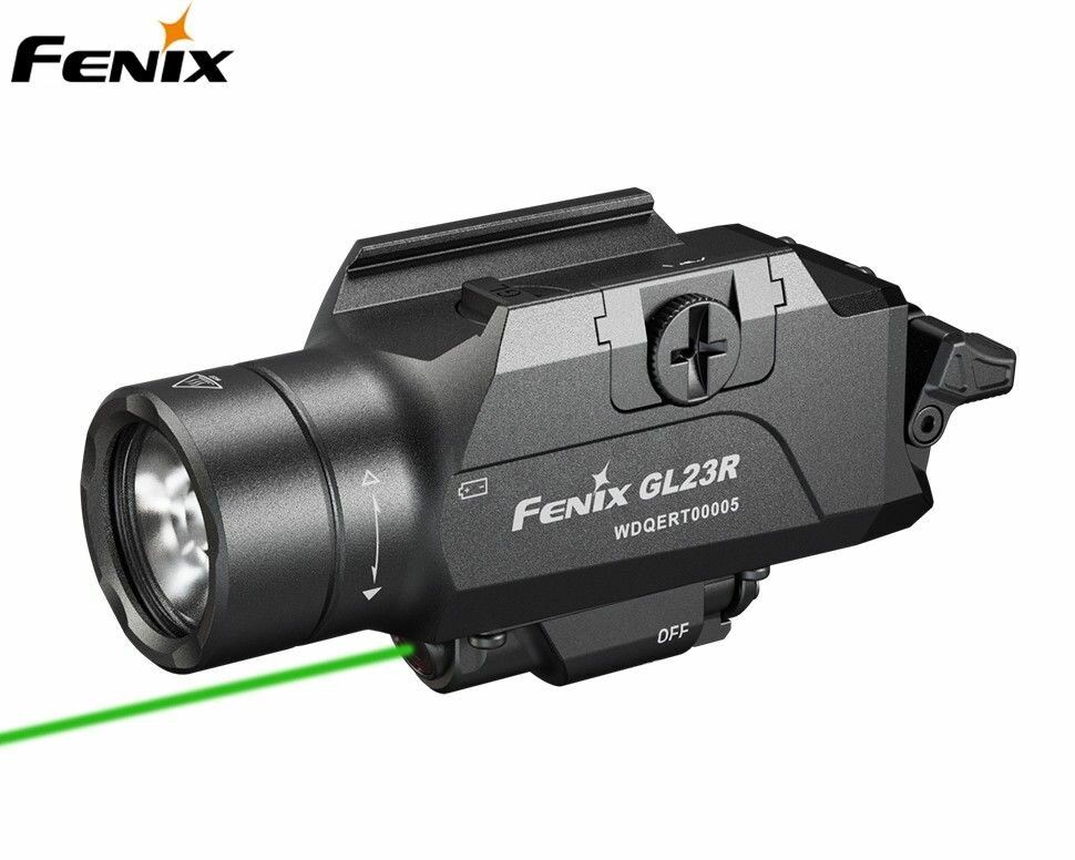 Пистолетный фонарь Fenix GL23R с ЛЦУ зеленого цвета