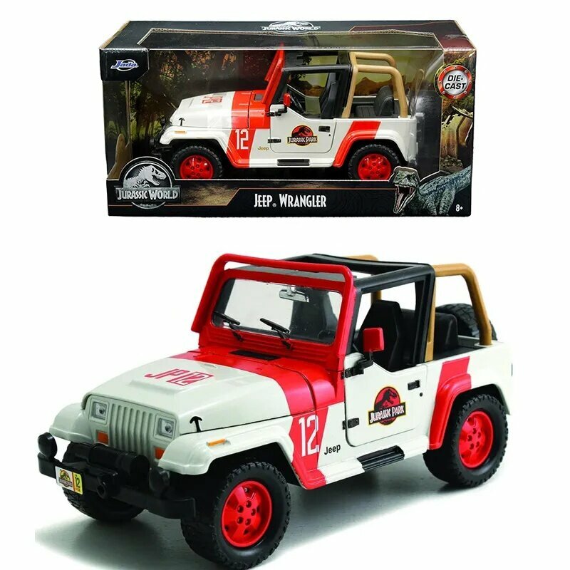 Машинка Jada Toys 1992 Jeep Wrangler, Jurassic World -1/24 Scale Die cast Model Toy Car