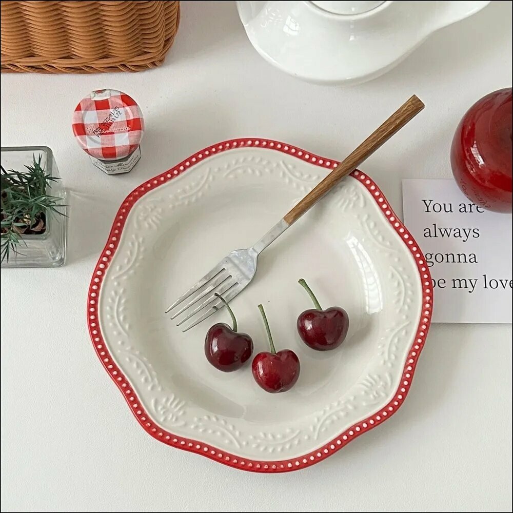 Набор тарелок 22 см 1 шт красный