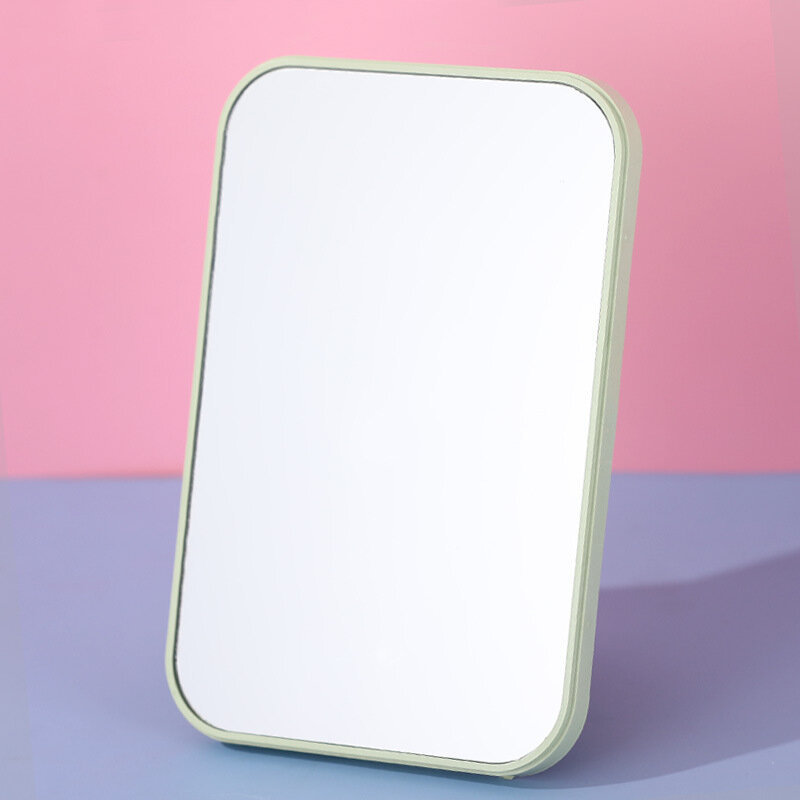 Портативное одностороннее зеркало для макияжа в зеленом цвете, компактное зеркало для стола 13x1x20 см, для путешествий