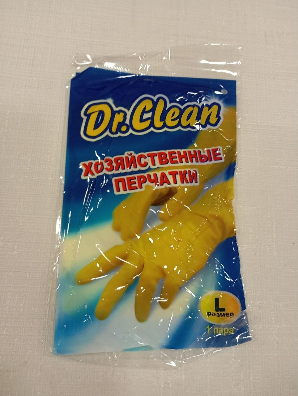 Dr. Clean Перчатки хозяйственные Латексные, размер L