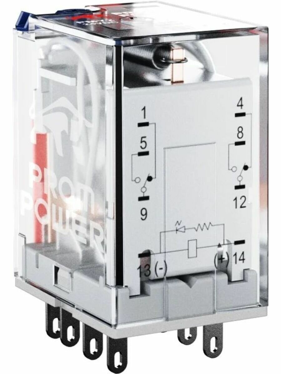 Электромеханическое реле Prompower двухполюсное номинальный ток 10а, управление 24vdc, pmy2n dc24 PMY2NDC24