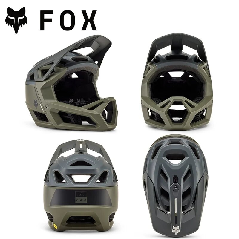 Шлем FOX Proframe Pro-Grade Full-Face MTB, разработанный для XC Trail Riding MIPS, защита от ударов, быстросъемная магнитная пряжка М, Military Green