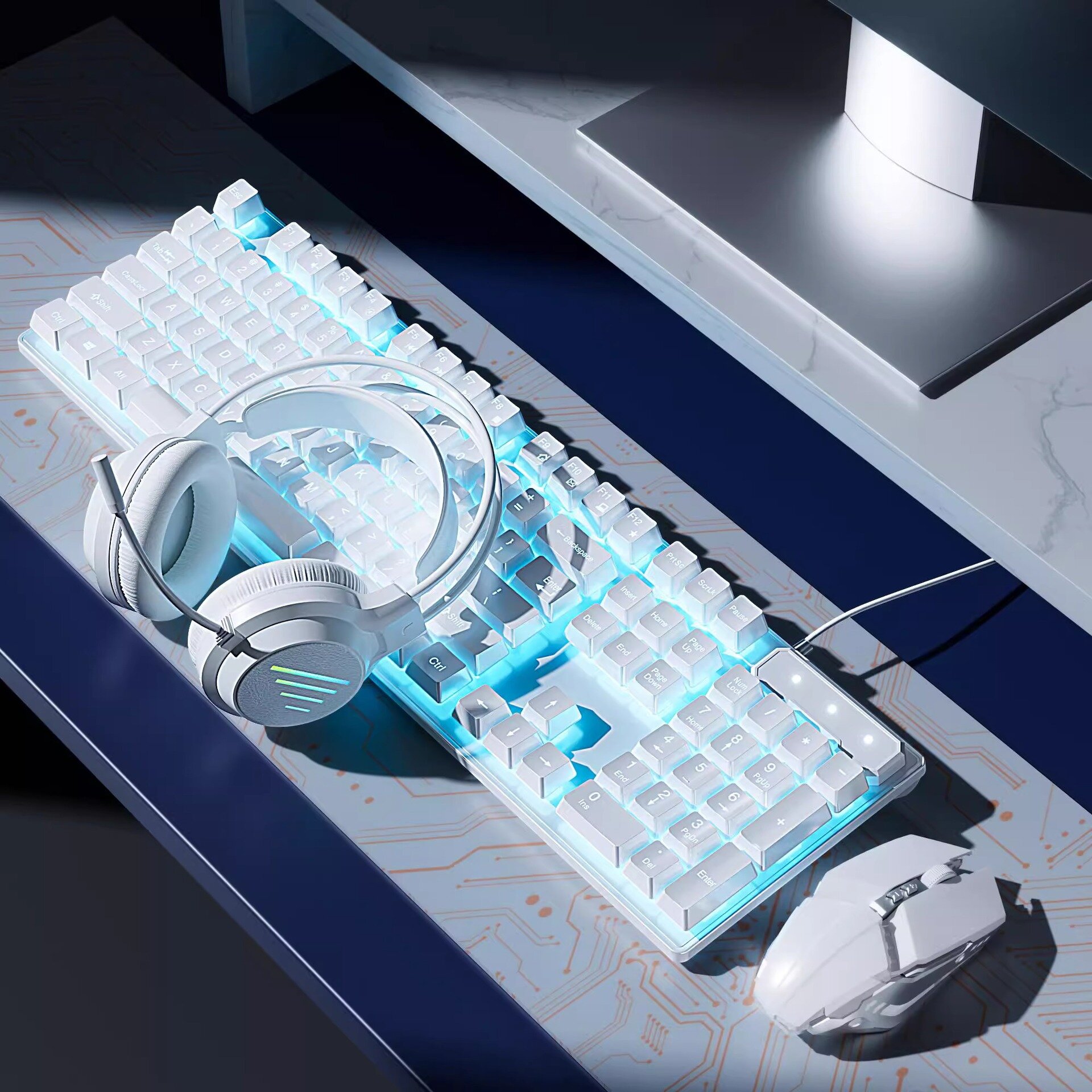 Стандартный механический настольный компьютер, универсальный для киберспортивных игр, с чайными переключателями, проводная версия.