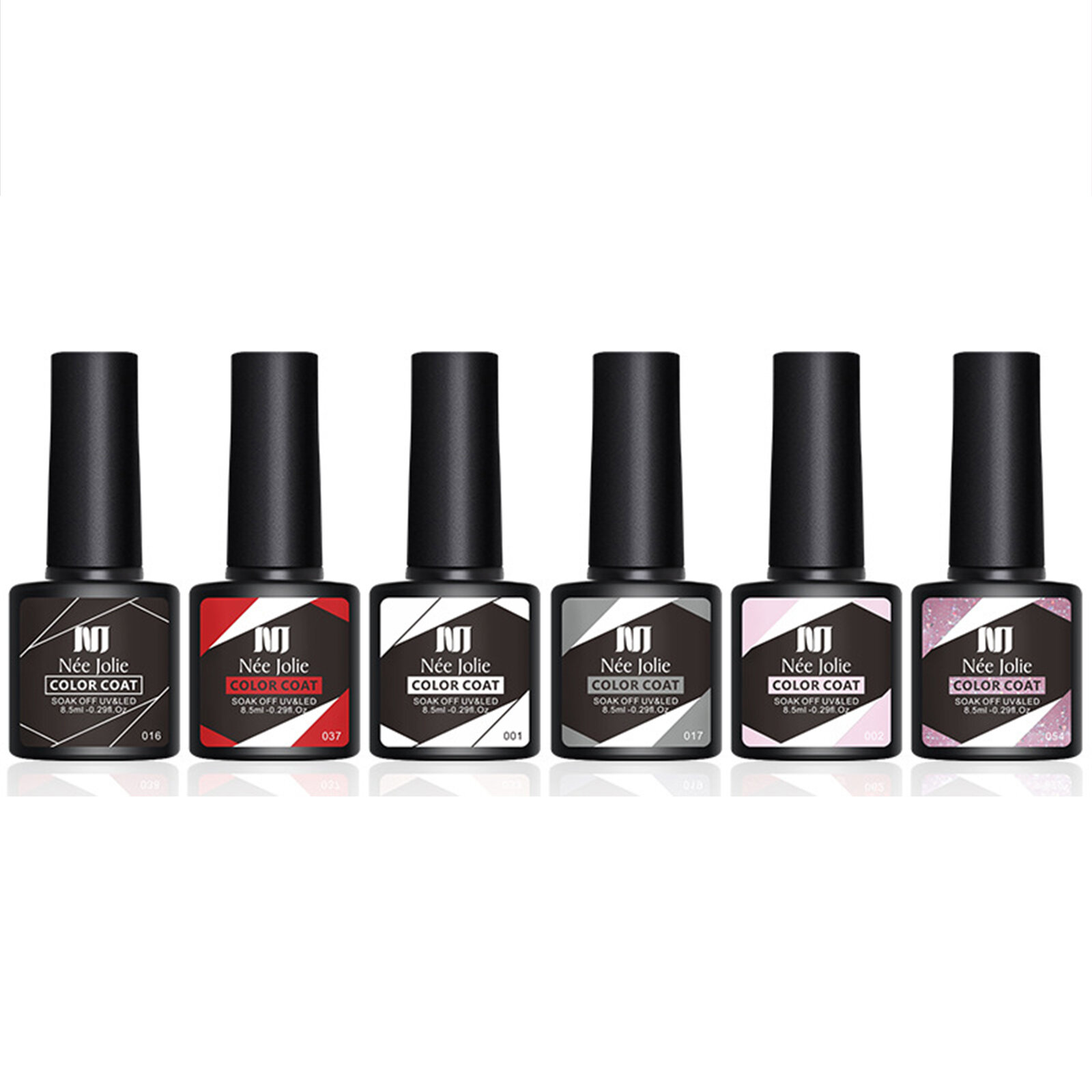 Набор для ногтей Soak Off Nail Gel Set Starter Kit с разноцветным лаком для ногтей, 6 бутылок, 8.5мл каждая, бренд Nee Jolie, тип Nail Polish, модель 01, 02, 03, 04, 05, 06 (по выбору)