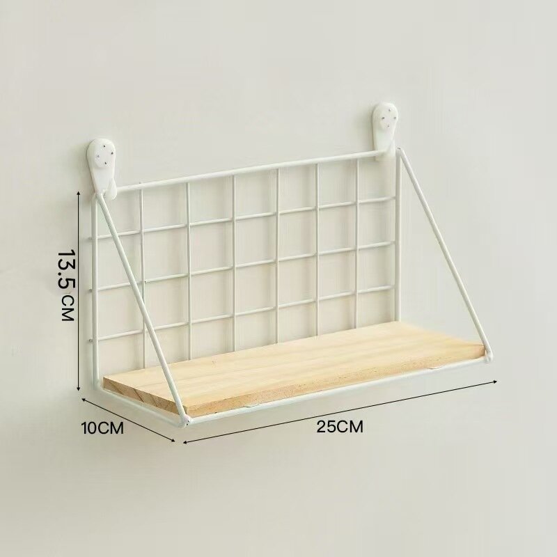 Полка настенная навесная, Стеллаж для хранения вещей, без сверления, 1 шт, черные,25*10*13.5 cm