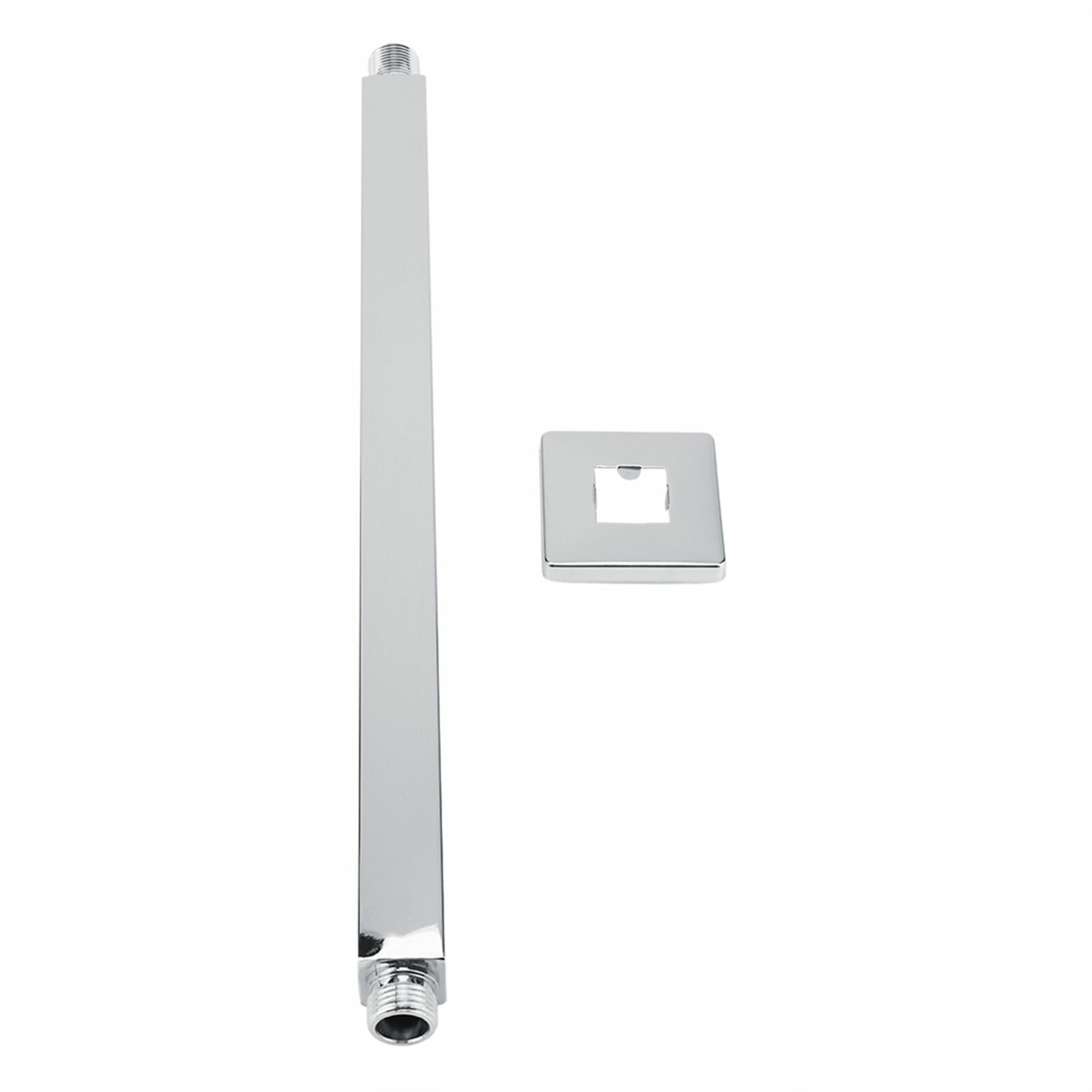 Квадратная нержавеющая стальная труба для душа с креплением на стену, 1/2 дюйма, хромированная