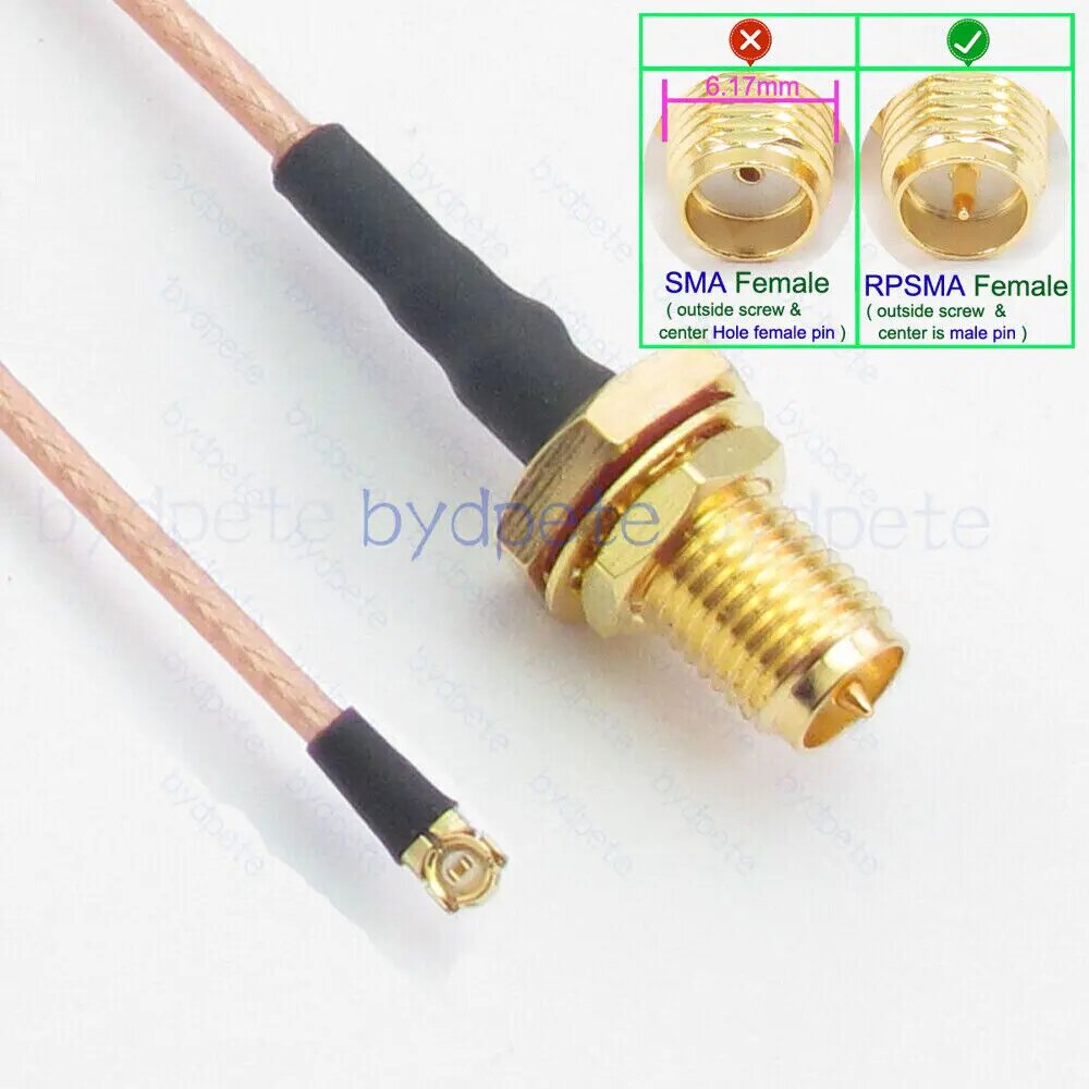 Водонепроницаемый коаксиальный кабель RG178 Bydpete IPX UFL-RP-SMA 50 Ом 12inch 30cm