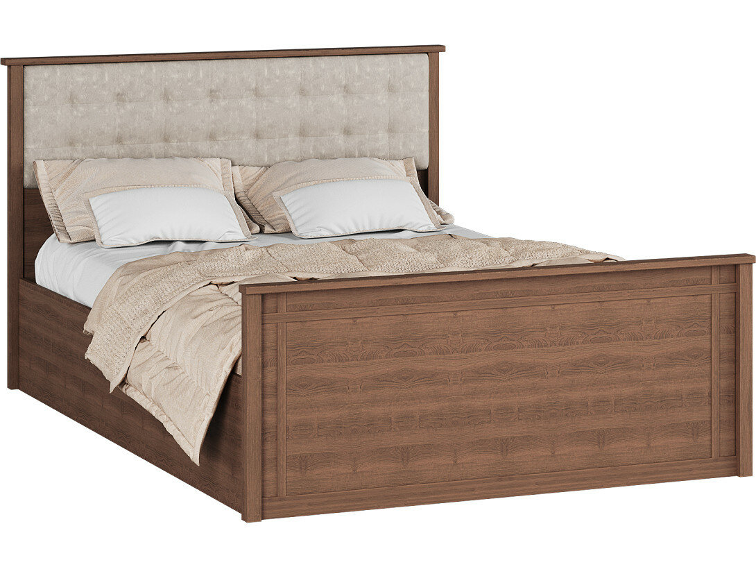 Кровать 140 с настилом ДСП 2С в классическом стиле, Орех донской