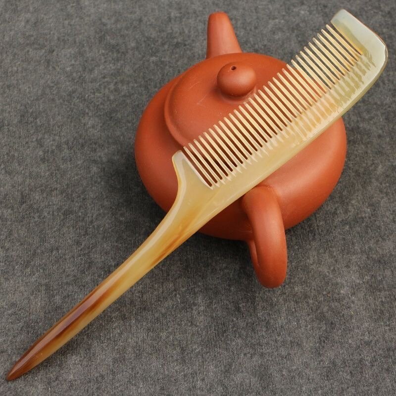 Натуральный роговой гребень для женщин, гребень для волос, длинный гребень, детский гребень, антистатический, гребень для плетения девочек, меридиан-гребень