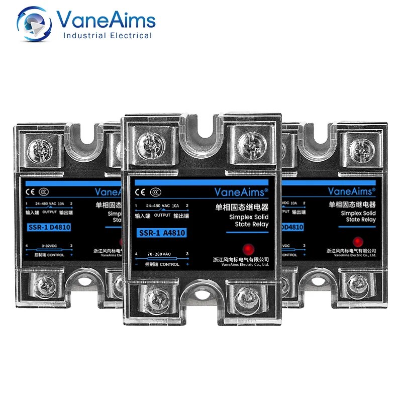 Однофазное твердотельное реле VaneAims SSR-1 10-120A AC controlled AC, 10A