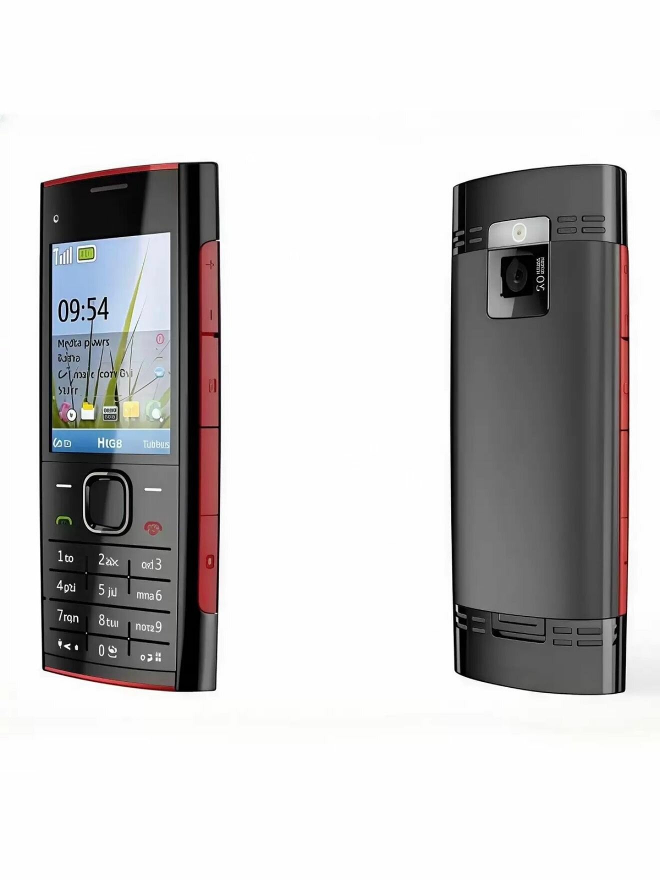 Кнопочный телефон Nokia X2-00 , оранжево-красный