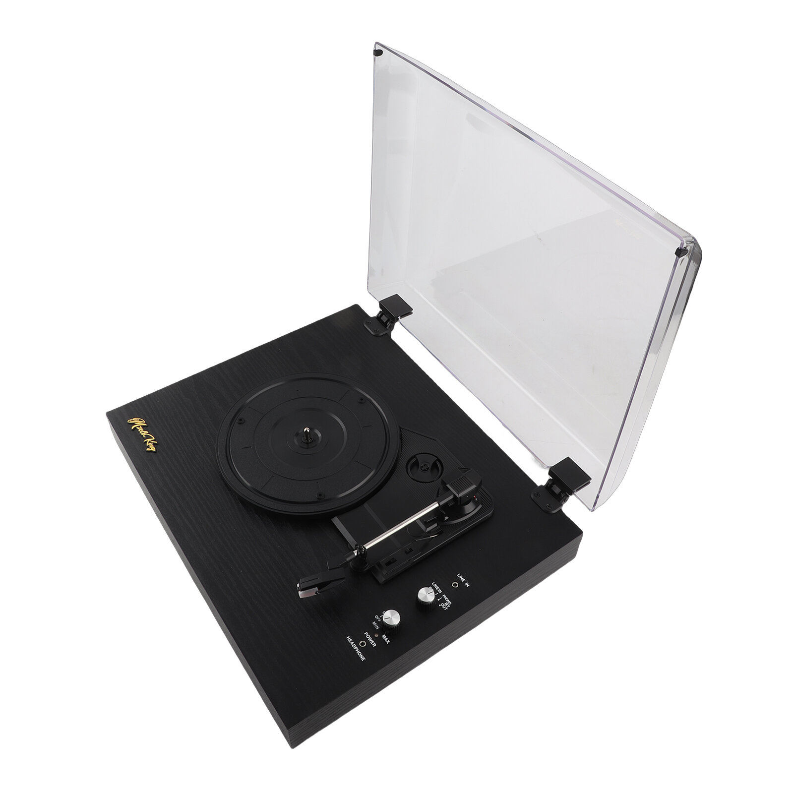 Проигрыватель виниловых пластинок с функцией Bluetooth, 33/45/78 об/мин, 3 скорости, линейный вход, антикварный граммофон, аудиоразъем R/L 3,5 мм USB, питание от DC 5V, поддержка 7/10/12 дюймов.