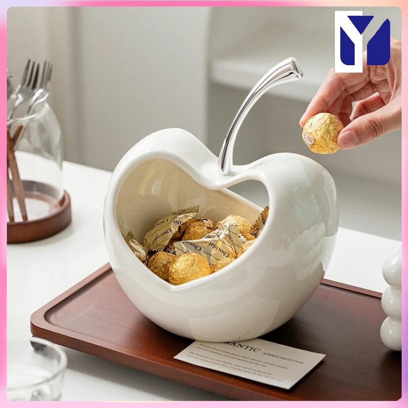 Эксклюзивная керамическая фруктовница Яблоко 17,5 см с глазурью