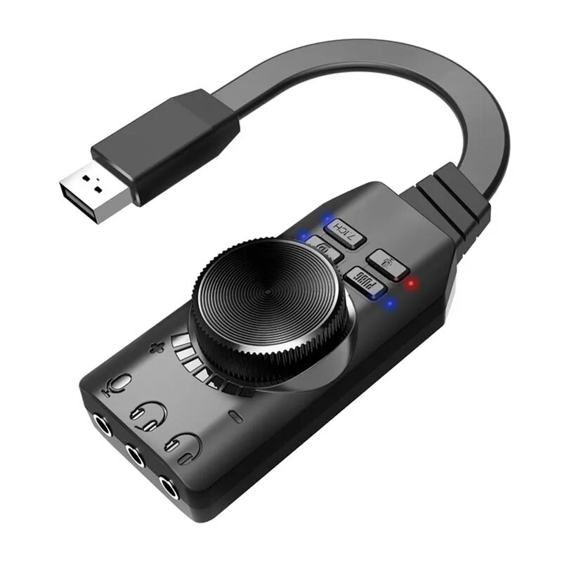Адаптер Внешней Звуковой Карты USB 7.1-Канальная Игровая Звуковая Карта