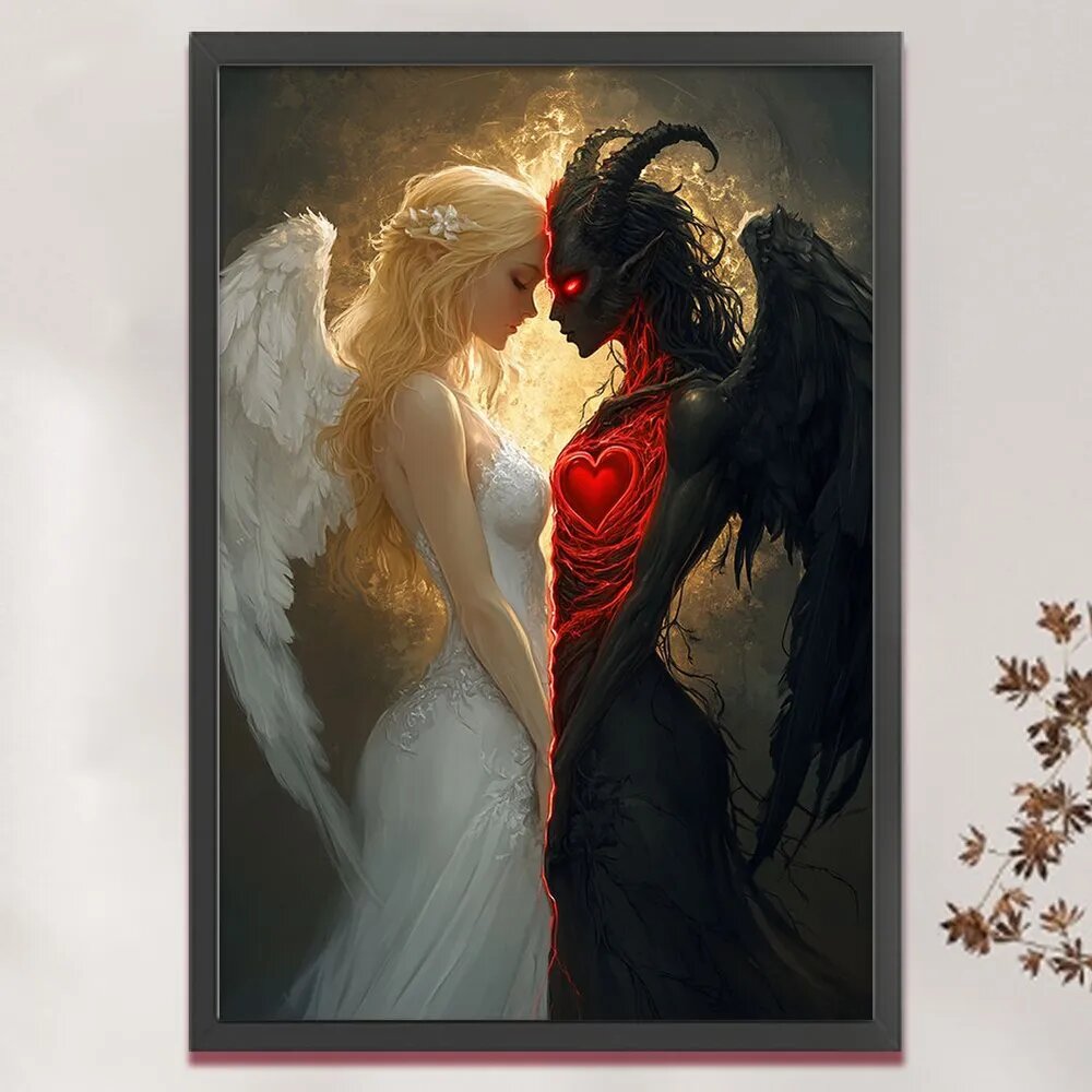 Набор для вышивания крестиком, ангелы и демоны, украшения для дома, 40х60 см