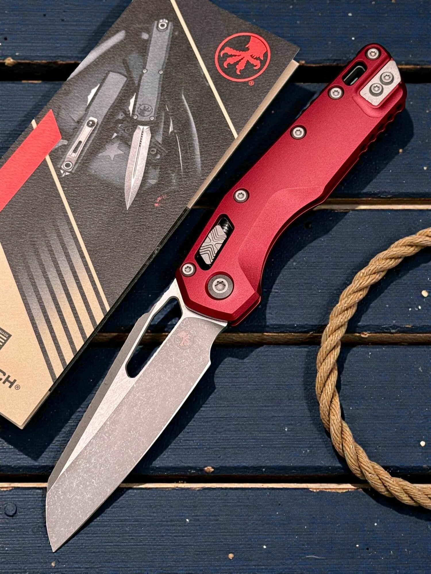 Нож складной MicroTech MCT21010APMR MSI Ram-Lok, Apocalyptic Blade, Merlot Handle