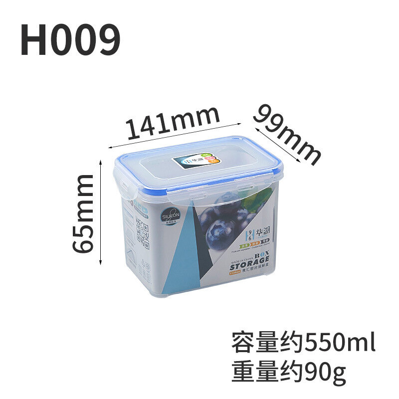 Прозрачная коробка для хранения продуктов, прямоугольная коробка для холодильника, пластиковая ланч-бокс большой емкости, герметичная коробка для фруктов