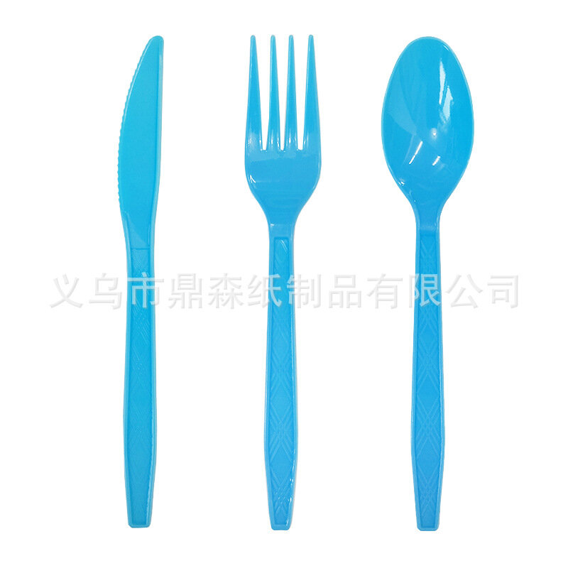 Одноразовые ножи, вилки и ложки для трансграничной внешней торговли, материал PS, суповая ложка, утолщенные десертные ножи и вилки, набор столовых приборов для ресторанов