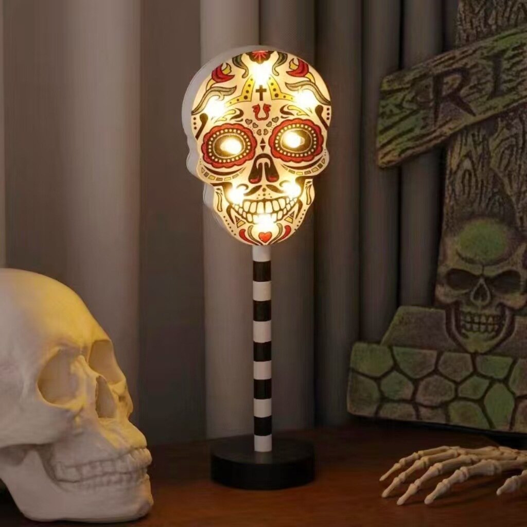 Кросс-бордер новый светодиодный декоративный свет для Хэллоуина, тыквы, призрака, черепа, летучей мыши, деревянный декоративный ночник