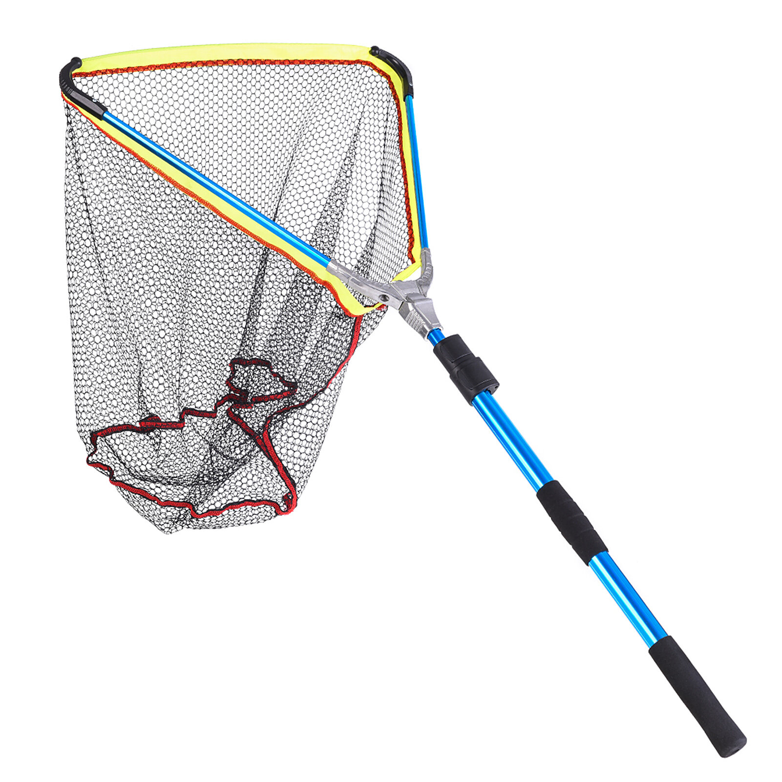 Рыбацкая сетка для вылова Telescopic Aluminum Fishing Landing Net с телескопическим полым ручком, длина 200 см / 79 дюймов, в разложенном состоянии 200 см, в сложенном 72 см, размеры сетки 54*50*60 см / 21*20*24 дюйма, вес 700 г / 1.5 фунта, материал