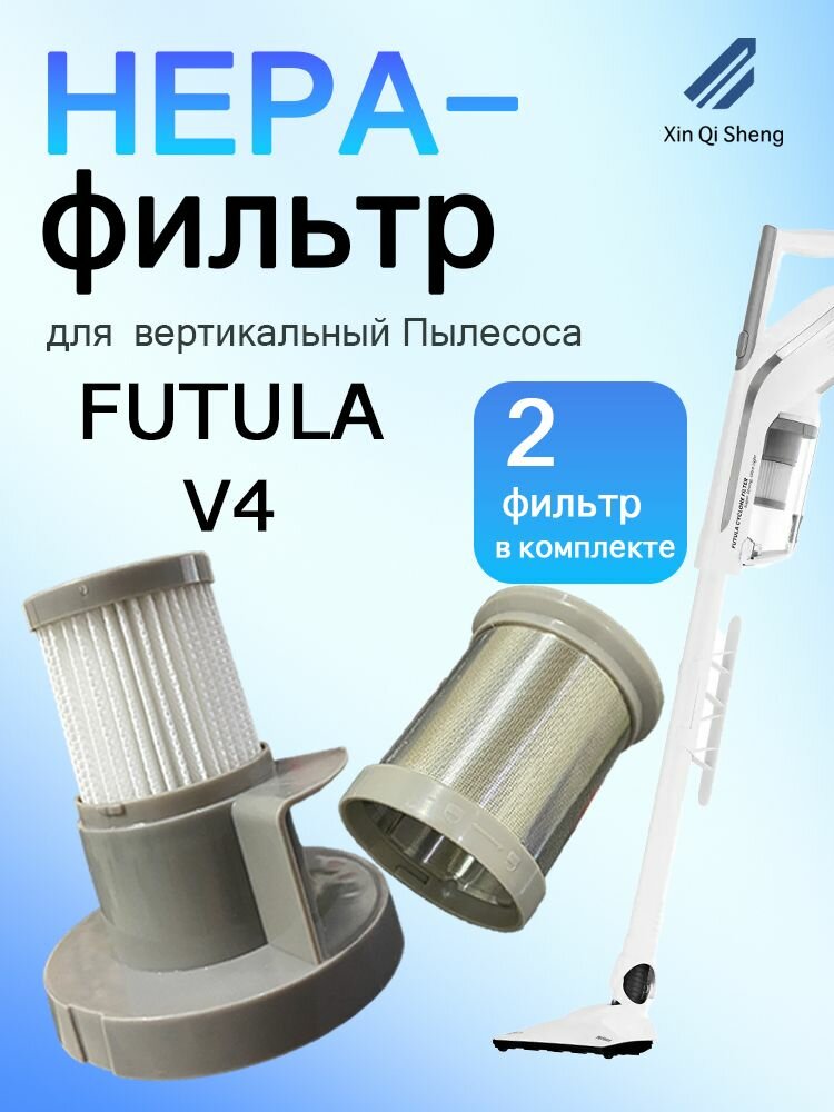 2 шт. Нера фильтр для пылесоса FUTULA V4 1 шт. фильтр,1 шт. Металлическая сетка