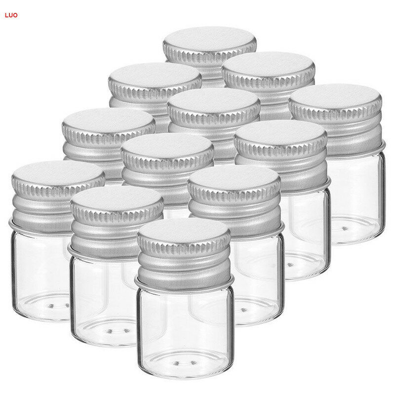 Комплект стеклянных мини банок с алюминиевыми крышками для хранения йогурта и кремов 24 штуки