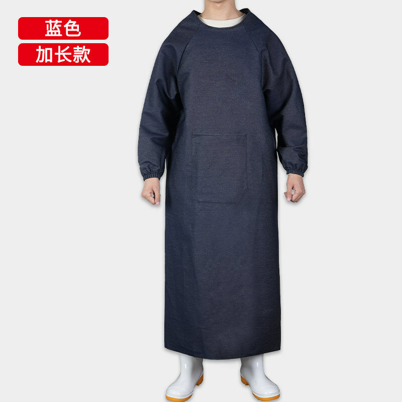 Джинсовый фартук с длинным рукавом для сварщика, расширенный, устойчивый к пятнам, износостойкий, утолщенный рабочий костюм с обратным носимым пальто