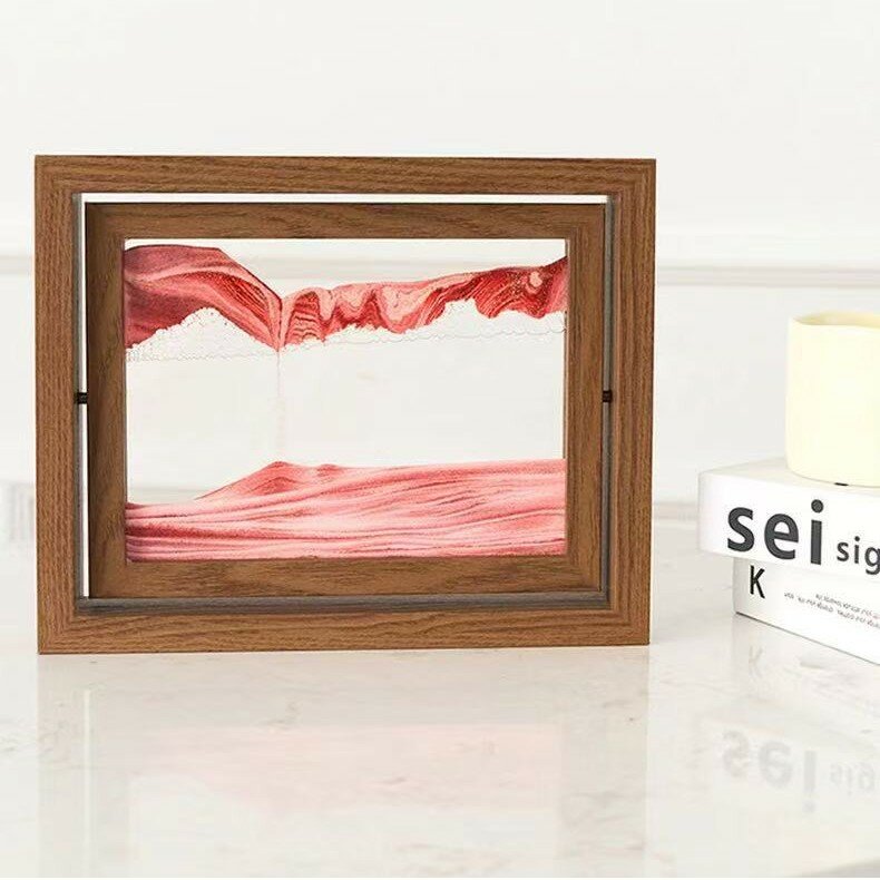 Креативное искусство, прямоугольная картина с текучим песком, песочные часы, высококачественное украшение для гостиной, входа, офиса, подарок