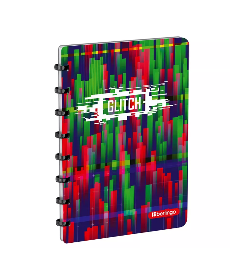 Бизнес-тетрадь А5+, 80л, Berlingo "Glitch", клетка, на кольцахRNt_A5S14