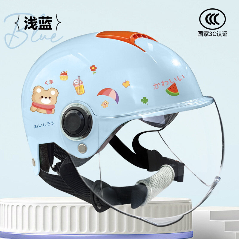 ⭐Новый национальный стандарт детского шлема, сертификация 3C, мотоциклетный шлем для мальчиков и девочек 3-12 лет, четырехсезонный шлем для электромобилей⭐