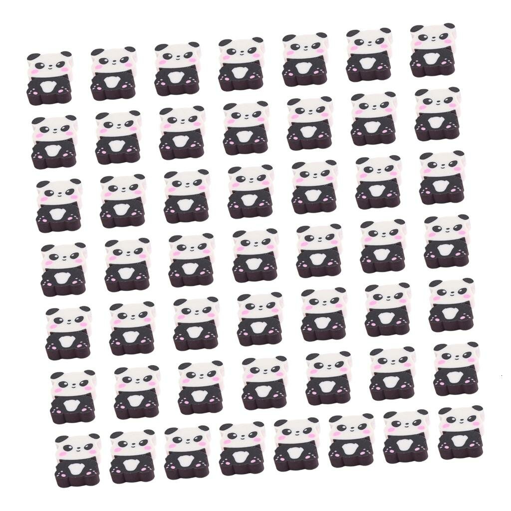 Пенопластовые ластик в форме панды, 50 шт, Белый в середине