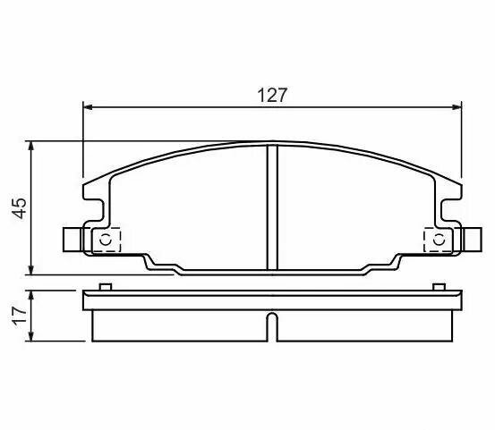 Колодки тормозные BOSCH 986460960 передние, Opel Frontera 2.5, 2.5TD, 2.8TD 92-96, Campo 2.0-3.1T