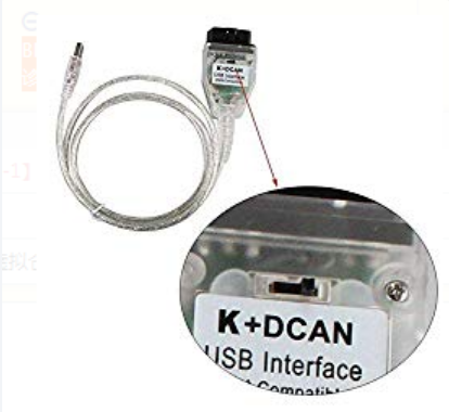 Кабель OBDII USB с переключателем K+CAN/K+DCAN для диагностики BMW