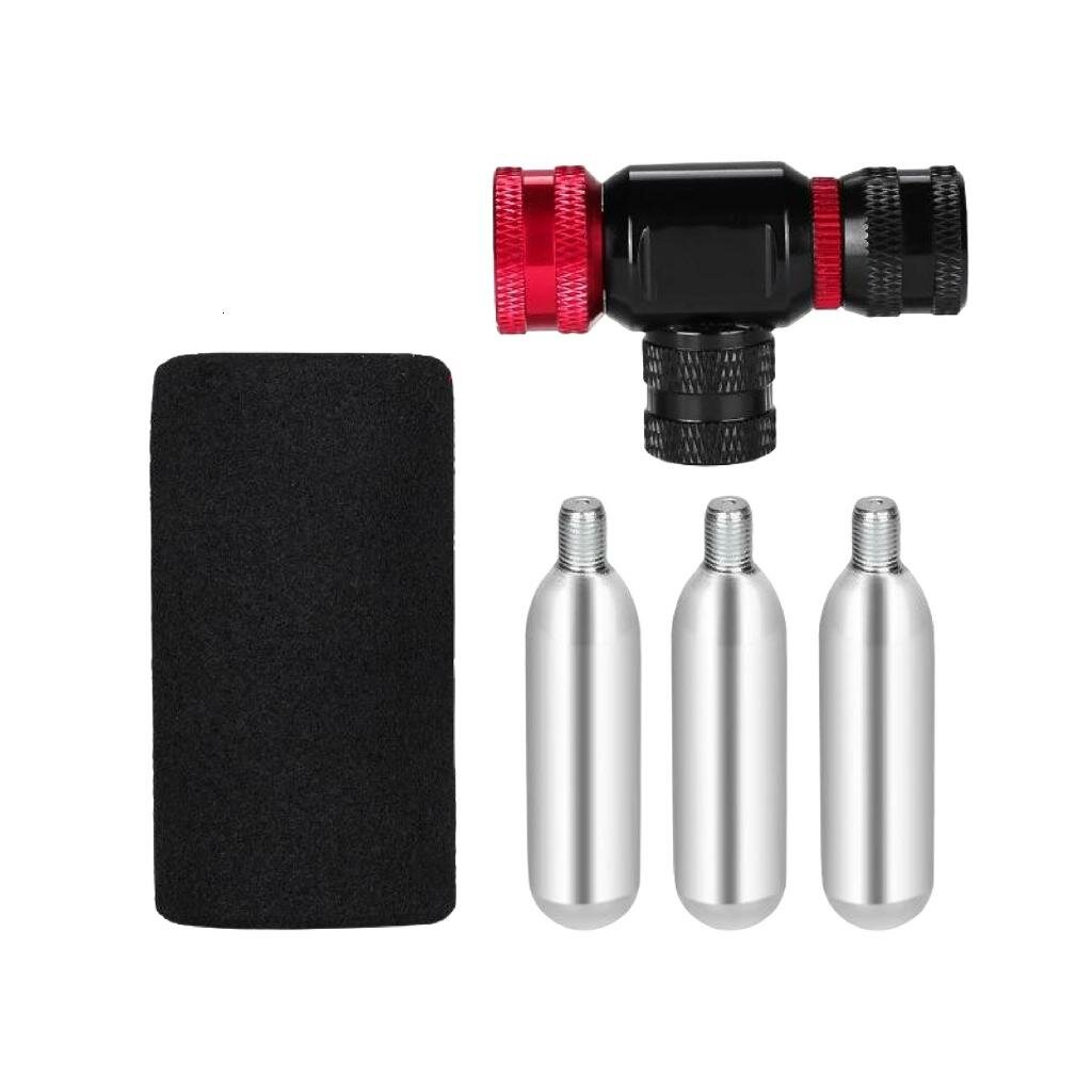 Портативный насос для шин велосипеда с CO₂, 3 газовых баллона с r