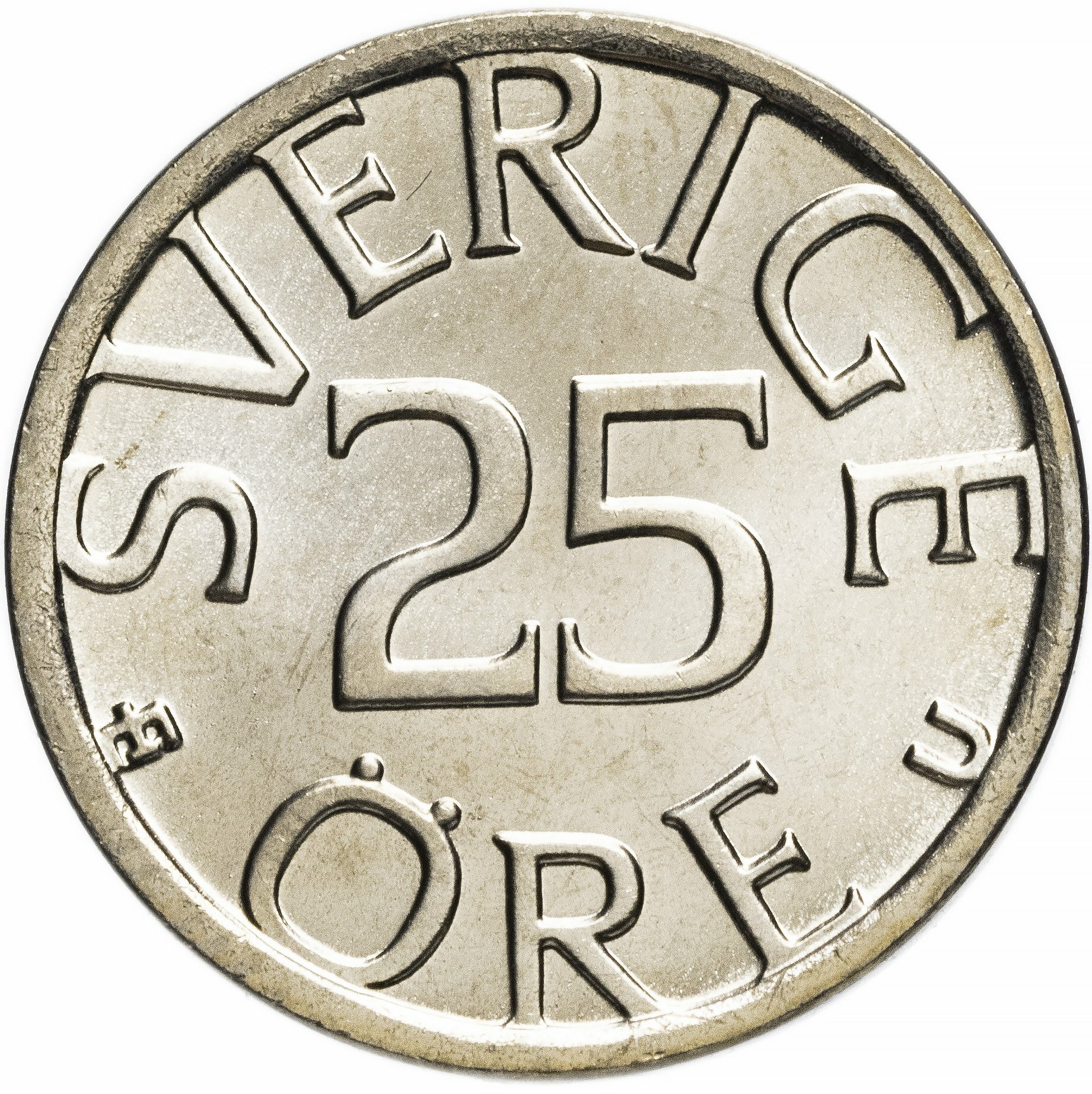 Швеция 25 эре 1977, Мельхиор медь-никель, в сохранности UNC