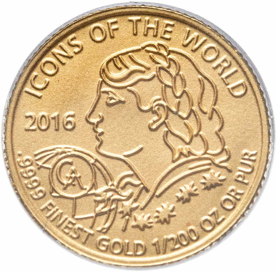 Руанда 10 франков 2016 Швейцарское золото Вренели, Золото, в сохранности UNC