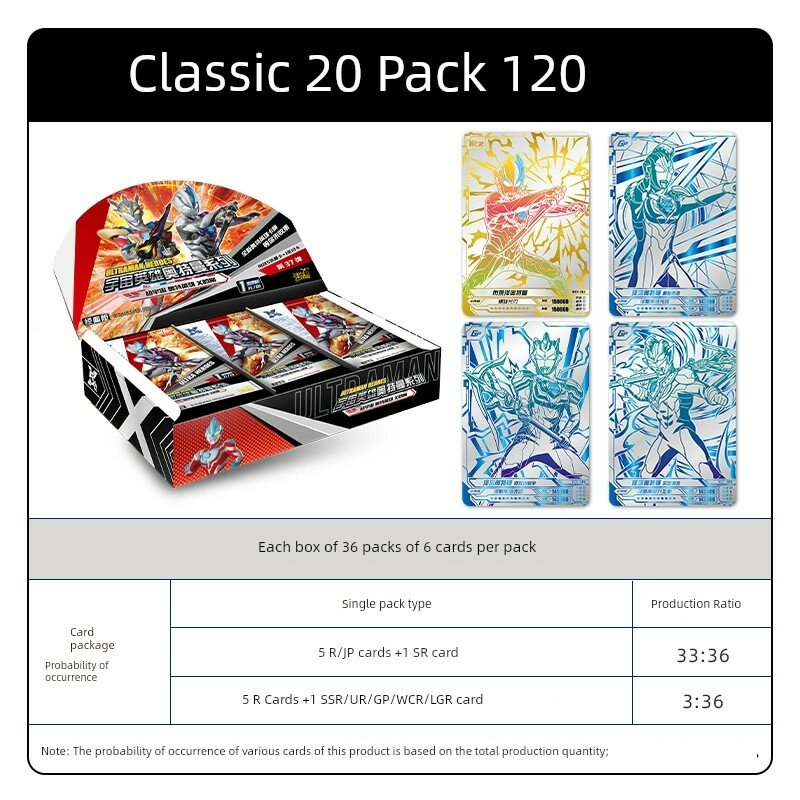 Набор из пяти карт Ультрамен, легендарное издание, 26-е издание, полная коробка, 5 карт по 5 юаней, подписанная карта,